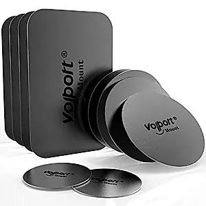 volport Metal Plate for Phone Magnet, 10 Pack MagicPlate with 3M Adhesive Replacement for Magnetic Phone Car Mount Holder & Cradle & Stand (Vent/CD/Windshield/Dashboard) - Rectangle and Round