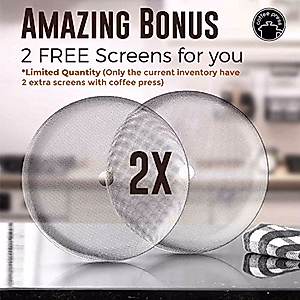 SterlingPro French Press Coffee Maker(1.75L)-Double Walled Large Coffee Press with 2 Free Filters-Enjoy Granule-Free Coffee Guaranteed, Stylish Rust Free Kitchen Accessory-Stainless Steel French Press