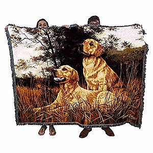 Pure Country Weavers Golden Retriever Blanket by Robert May - Gift Tapestry Throw Woven from Cotton - Made in The USA (72x54)