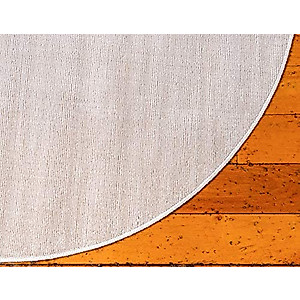 Unique Loom Williamsburg Collection Casual Transitional Solid Vibrant Area Rug, 5' 0" x 5' 0", Beige