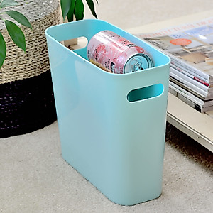 Youngever 1.5 Gallon Slim Trash Can, Plastic Garbage Container Bin, Small Trash Bin with Handles for Home Office, Living Room, Study Room, Kitchen, Bathroom (2 Pack Mint)