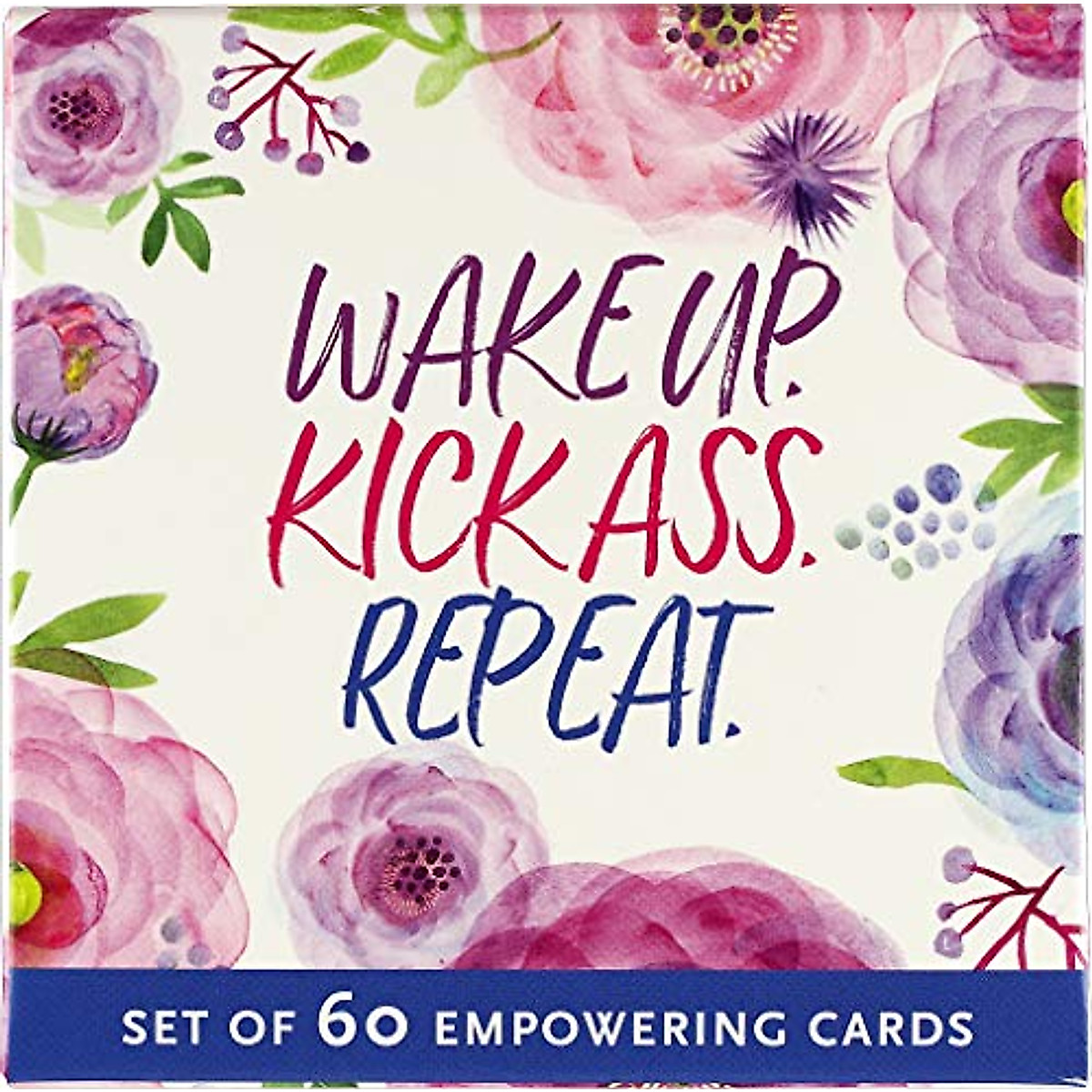 Wake Up Kick Ass Repeat Motivational Card Deck (60 Different Cards)