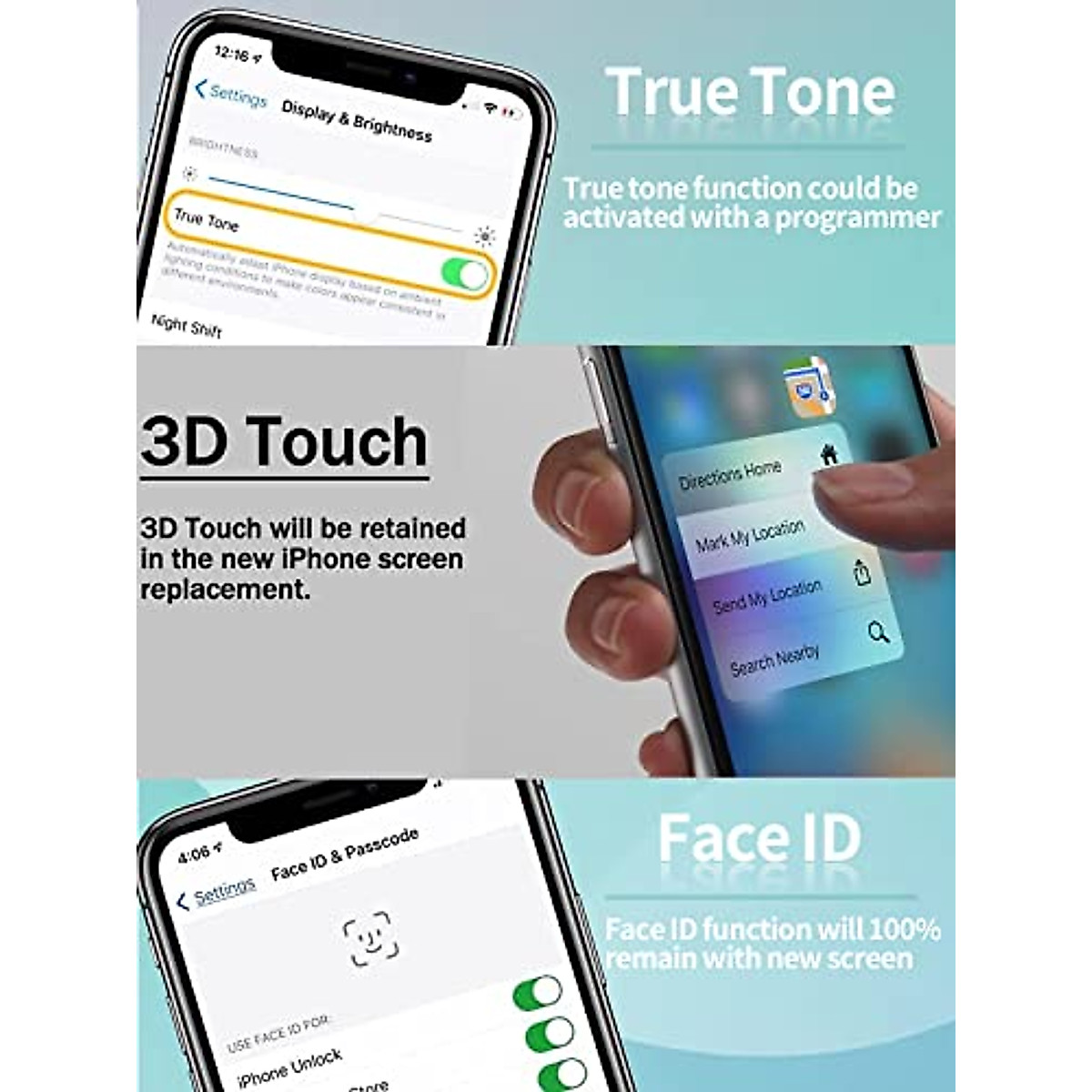 Ayake for iPhone XR Screen Replacement, Full Assembly Retina LCD Touch Display Digitizer with Repair Tools for A1984, A2105, A2106, A2108 True Tone Programmable Black