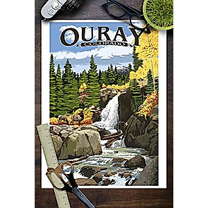Ouray, Colorado, Waterfall (9x12 Wall Art Print, Home Decor)