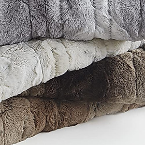 Beautyrest Zuri Reversible Faux Fur to Mink Electric Blanket, Auto Shut Off, Virtually Zero EMF, Multi Heat Setting, UL Certified, Machine Washable, Tan Throw 50x64