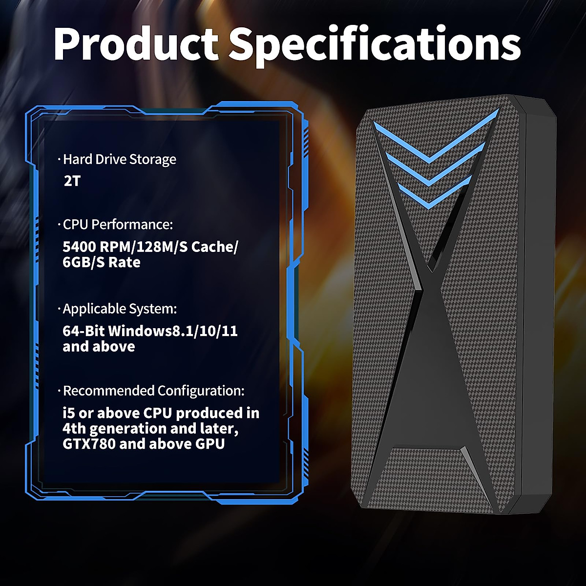 2T Retro Gaming Console HDD, Emulator Hard Drive, Emulator Console with Built-in 4280 Retro Play Games, 18 Emulator, Plug & Play Video Game Consoles for Win 8.1/10/11, Support for Adding Games