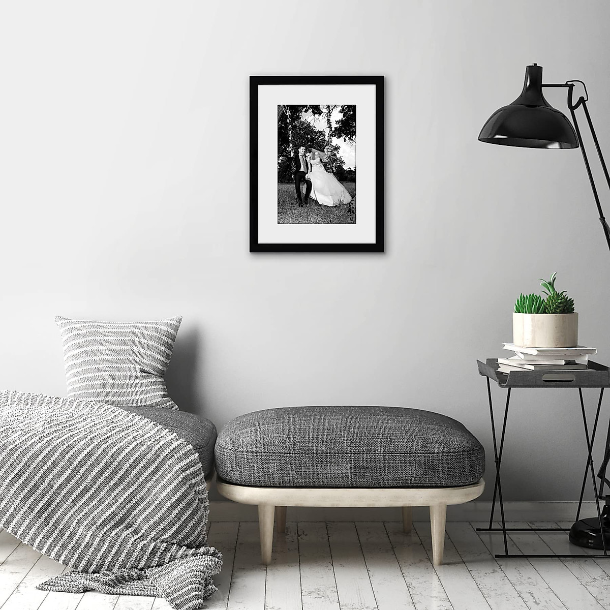 Americanflat 12x16 Picture Frame with Shatter-Resistant Glass - Use as 8x12 Frame with Mat or 12x16 Frame Without Mat - Signature Collection - Photo Frame for Wall Display - Black