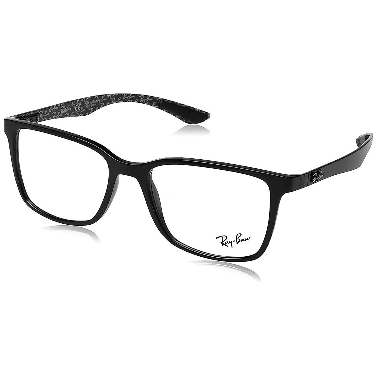 Ray-Ban RX8905 Square Prescription Eyeglass Frames, Black/Demo Lens, 55 mm