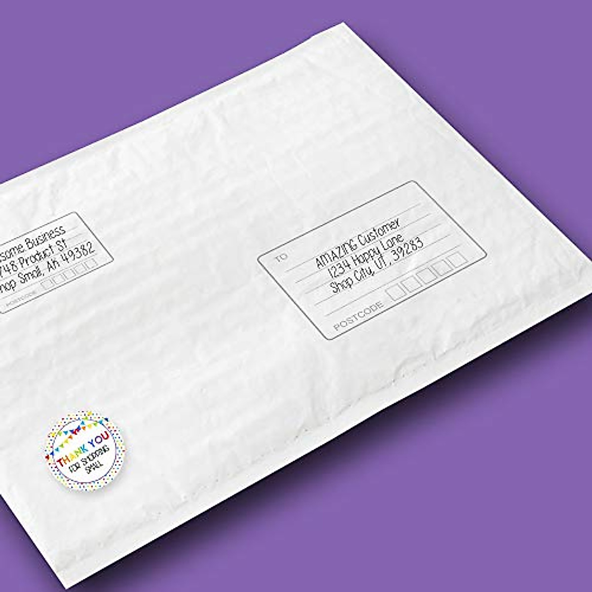 Rainbow Banner Thank You for Shopping Small Customer Appreciation Sticker Labels for Small Businesses, 60 1.5" Circle Stickers by AmandaCreation, Great for Envelopes, Postcards, Direct Mail, & More!