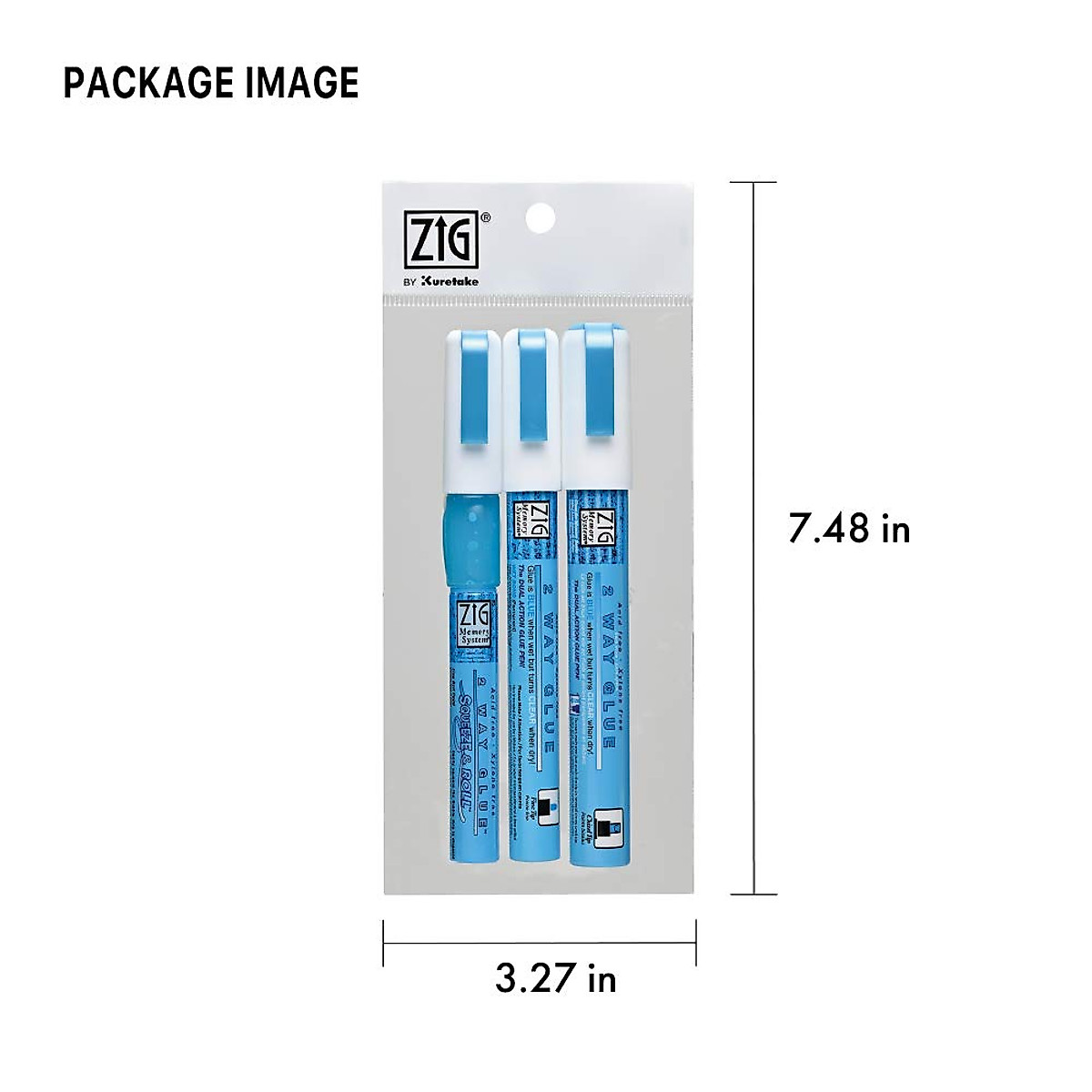 Kuretake Zig 2 Way Glue 3 Pens Set, AP-Certified, Adhesive for Kids, Artists, Crafters, Perfect for Scrapbooking, Craft, Card Making, Foil Calligraphy, Made in Japan…