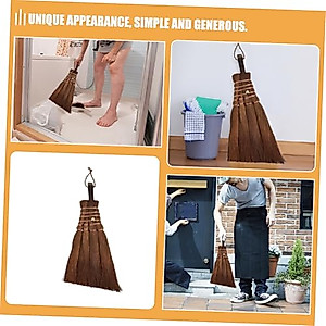 2pcs Small Broom Manual Broom Sweeping Hand Handle Broom Small Whisk Broom Counter Broom Desk Cleaning Broom Kitchen Countertop Broom Office Table Dust Brush Light Brown Wood MERRYHAPY