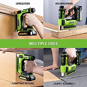 Greenworks 24V 3/8" 18 GA Crown Stapler, Cordless Narrow Nail Stapler, Tool only
