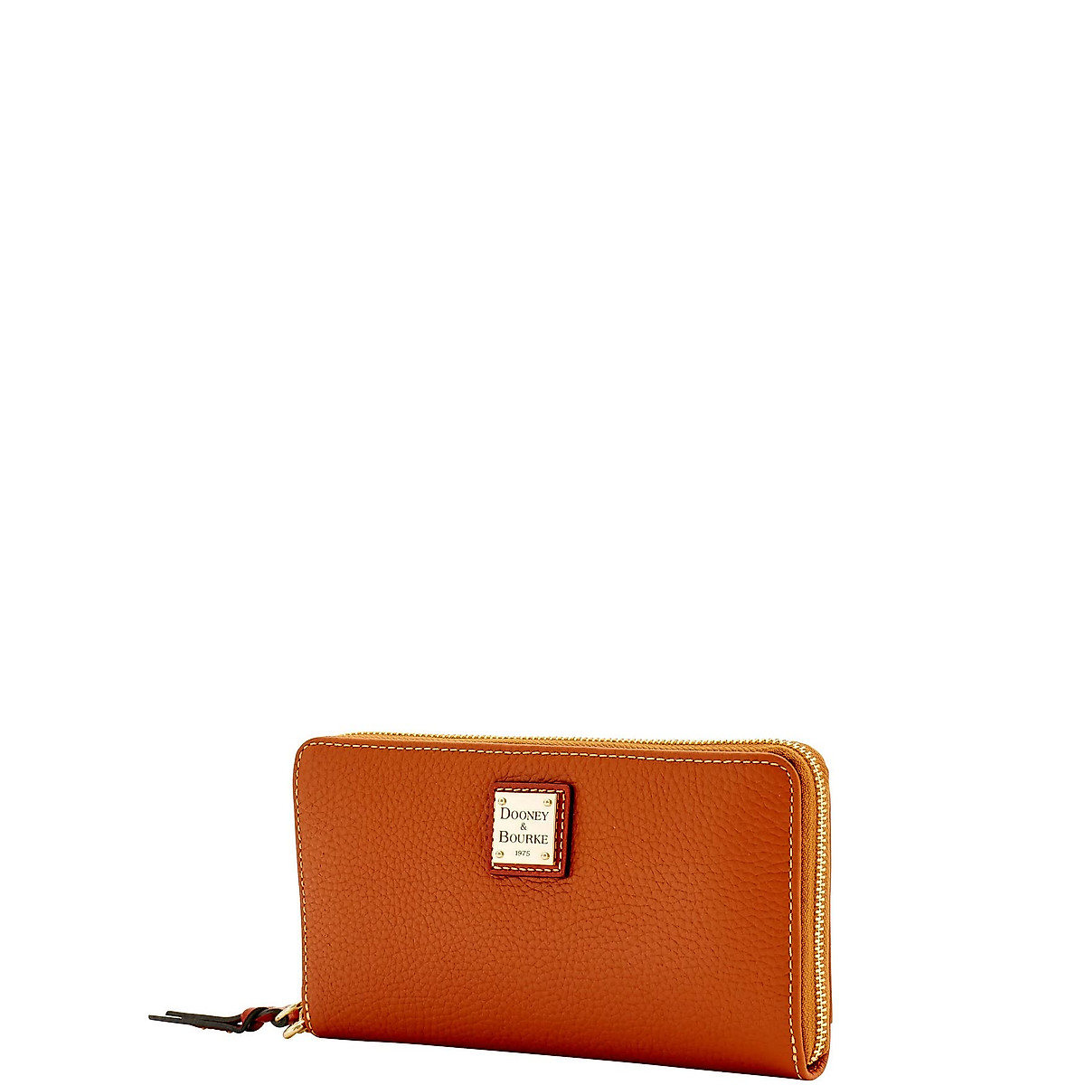 Dooney & Bourke Handbag, Pebble Grain Large Zip Around Wristlet - Brown