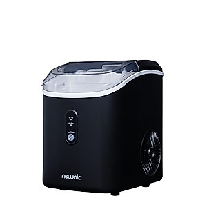 Newair Nugget Countertop Ice Maker Machine | 26 lbs. | Electric Sonic Ice Maker in Matte Black, Self-Cleaning Function, Refillable Water Tank, Perfect Canes Ice for Kitchens, Offices, Home Coffee Bars