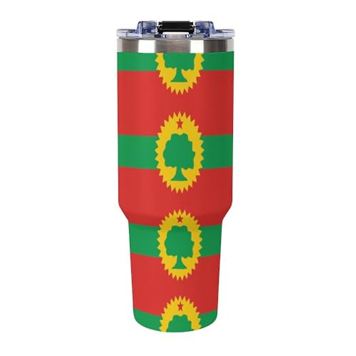 Flag of The Oromo Liberation Front Insulated Tumblers with Handle Stainless Steel Coffee Mug Funny Travel Cup with Lid Straw 40oz