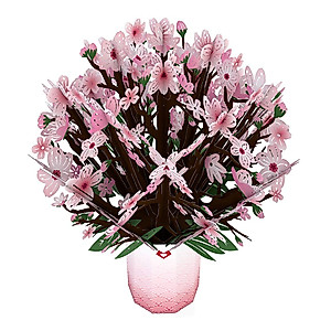 Lovepop Cherry Blossom Paper Bouquet Pop Up Card, 10.25 x 7.5-3D Paper Flower Greeting Card, Spring Card for Wife, Mom or Friend, Anniversary Pop Up Paper Bouquet, Thinking of You