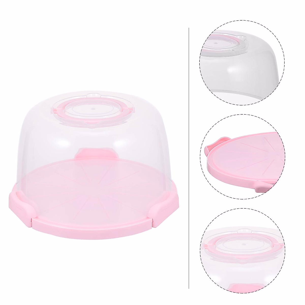 DOITOOL 1pc Plastic Cake Box Cake Food Container Pink Paper Cups Kids Travel Tray Cake Server Cake Storage Cover Mini Cake Tray Food Display Box Child