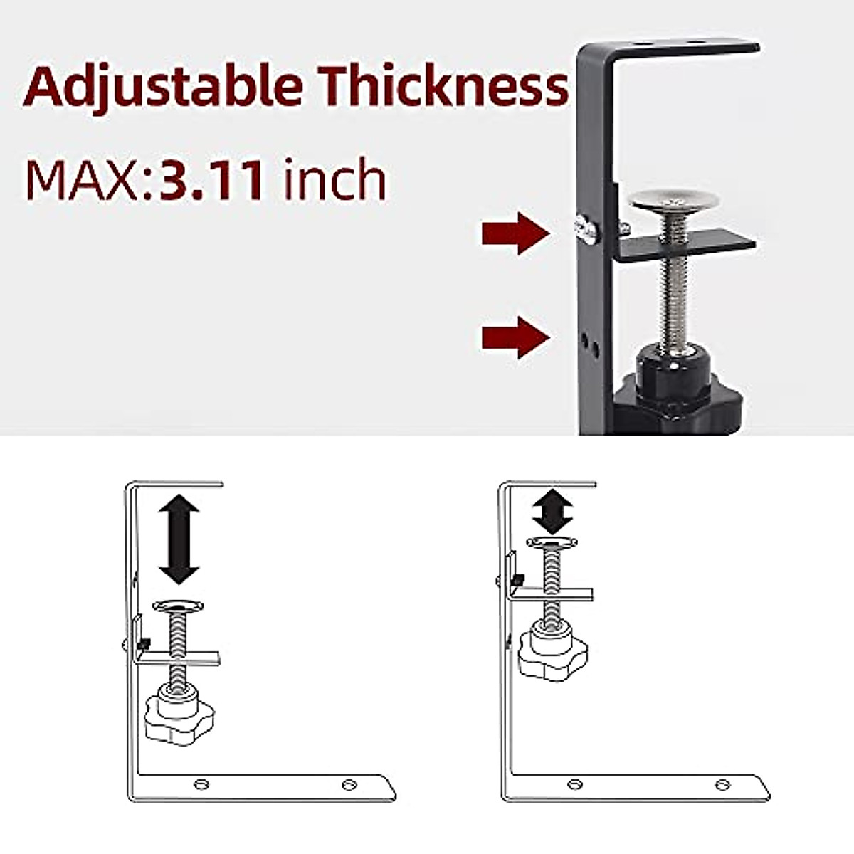 Hippo & Frog No Drill Under Desk Cable Management Tray - Under Standing Desk Cable Organizer,Wire Management Tray,Desk Cable Tray for Office and Home. 1 Rack (Black Wire Tray - 15.94'' (1)