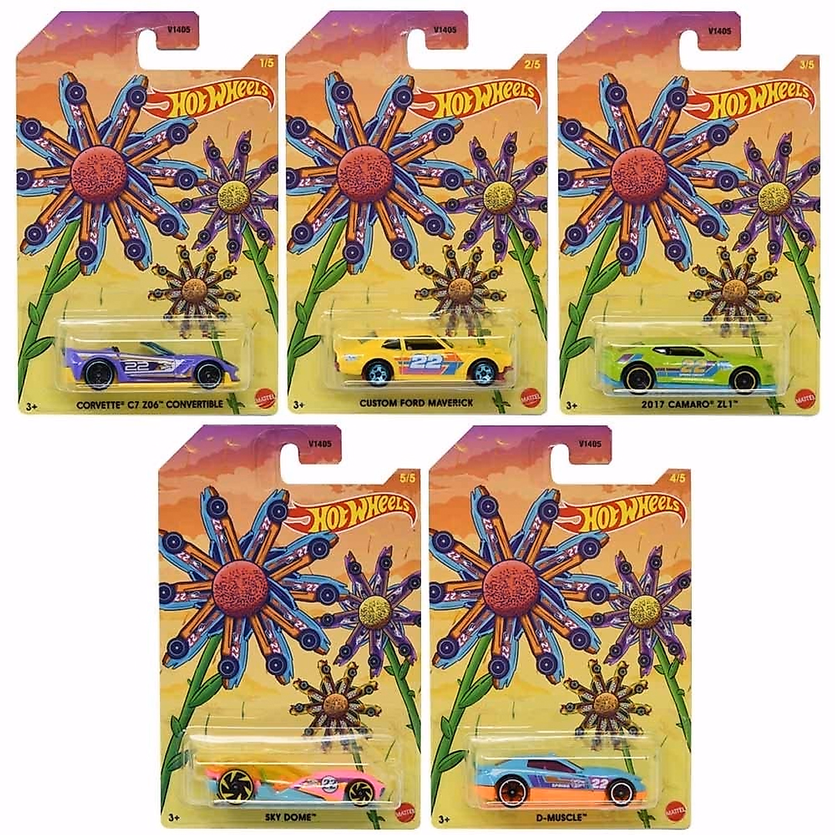 Hot Wheels 2022 Easter Spring Complete Set of 5 Diecast Vehicles