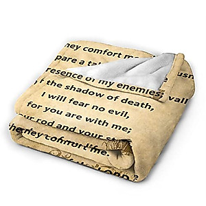 Psalm 23 Blanket Christian Gifts (50x40inch)- Religious Throw Blanket Soft Lightweight Cozy Plush Warm Blankets for Women Men