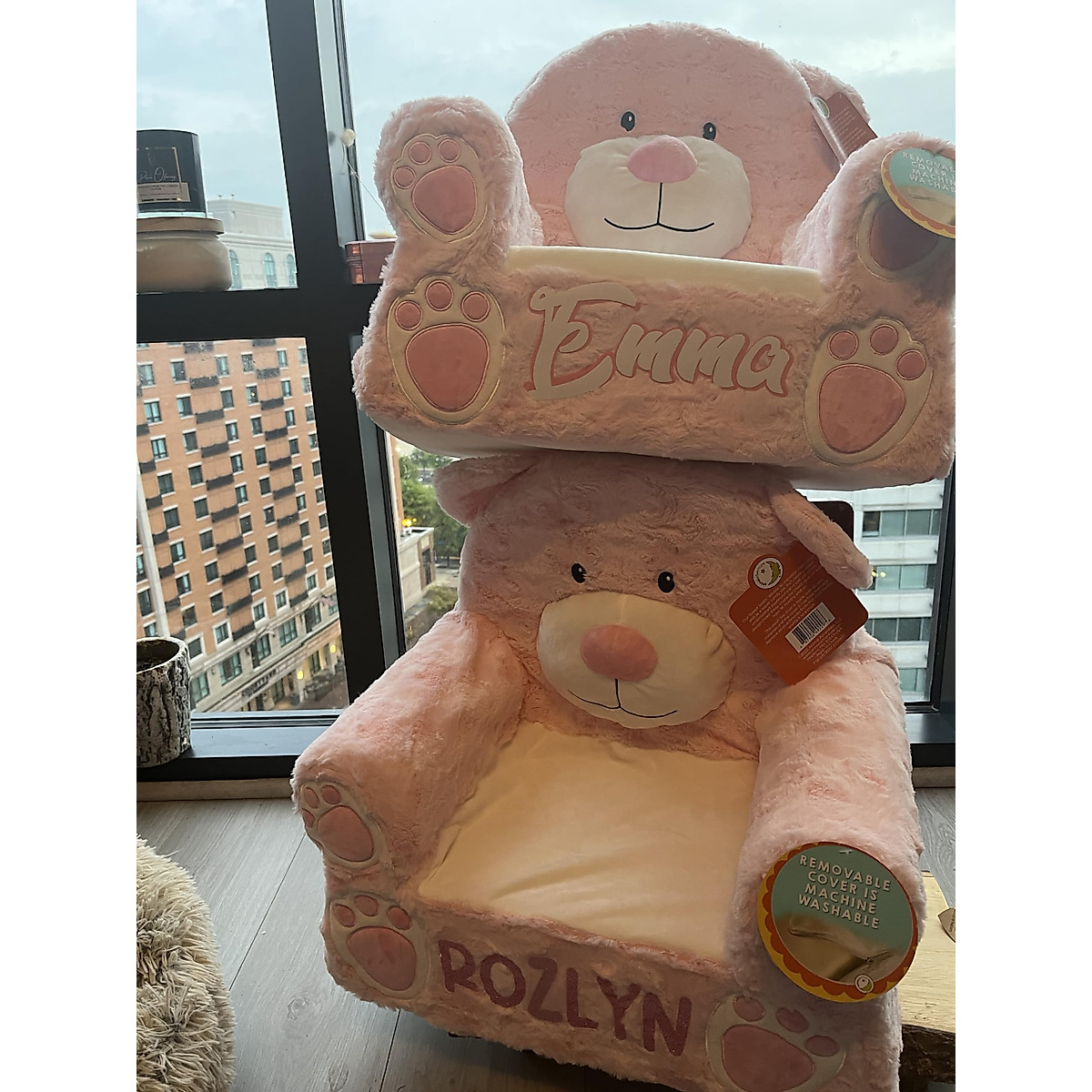 Personalized Cozy Pink Unicorn Kids Chair| Furry Toddler Memory Foam Room Decor| Boys Girls Playroom Bedroom Animal Sofa Chair| Add Name for Extra Cuteness| Cozy Pink Unicorn Chair