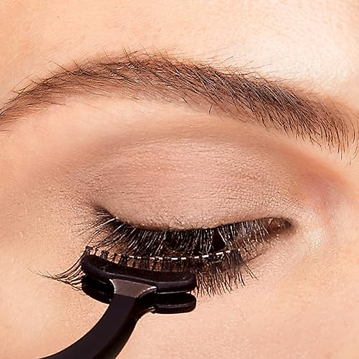 KISS Glueliner False Eyelashes, 'Glue Liner', 10 mm, Includes 1 Pair Of Lash, 1 Glue Liner, 1 Scissors, 1 Applicator, Travel Pouch, Contact Lens Friendly, Easy to Apply, Reusable Strip Lashes