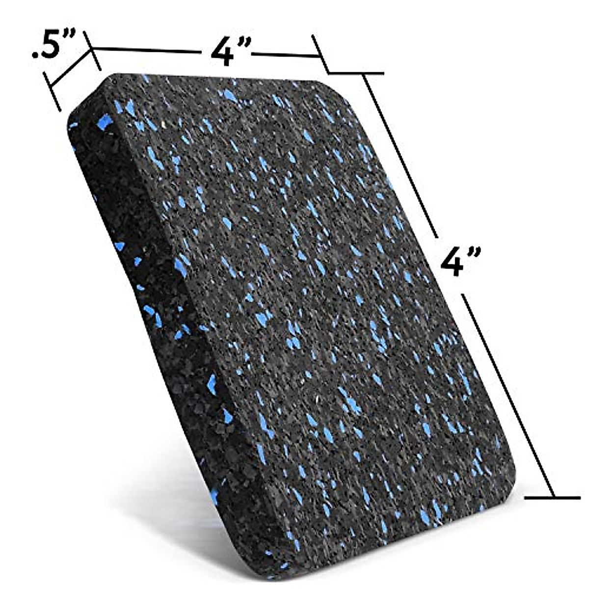 [6 Pack] Exercise Equipment Mat 4" x 4" x 0.5" Pads - Treadmill Mat for Carpet Protection - Protective Anti-Slip Treadmill Pad for Hardwood Floors & Carpets - Home Gym Accessories - Protect Floors