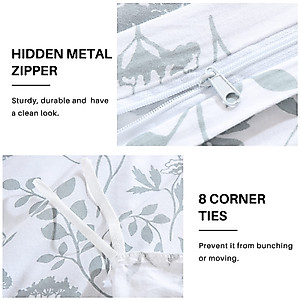 CozyQQ Cotton Duvet Cover King - 100% Cotton 400TC Soft Lightweight Summer King Duvet Cover Set, 3 PCS Floral Bedding Set, 1 King Duvet Cover & 2 Pillow Shams (104"x90", No Comforter)