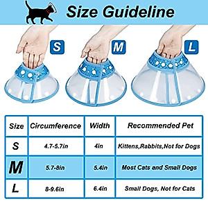 Vivifying Dog Cones for Small Dogs, Adjustable 5.7-8in Pet Cone, Lightweight Recovery Elizabethan Collar for Cats, Puppies and Mini Dogs (Blue)