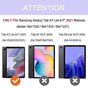 EKVINOR Rotating Case for Tab A7 Lite 8.7" 2021 (Model: SM-T220/T225/T227), 360 Degree Swiveling Leather Protective Cover Case for Samsung Galaxy Tab A7 Lite 8.7 Inch Tablet 2021 Release, Dark Blue