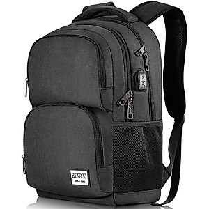 Travel Laptop Backpack, School Backpacks for Teens ,Computer Bag with USB Charging Port Fits 15.6 Inch Laptop, Water Resistant Durable Bookbag, Business Anti Theft Back Pack Gifts for Men Women, Black