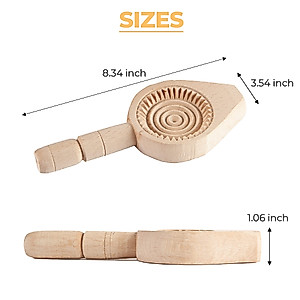 Onart Home - Wooden Cookie Molds for Baking | Traditional Handmade Maamoul Molds | Biscuit Cake Pastry Sweet Cookie Cutter | Mid-Autumn Festival Practical Hand Pressed Cake Mold