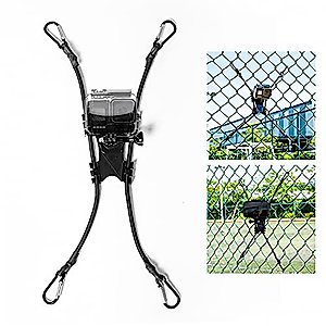 Nechkitter 2 in 1 Action Camera Chain Link Fence Mount for Gopro Action Cameras and Cell Phone, Ideal Backstop Camera Mount for Recording Baseball, Softball and Tennis Games …