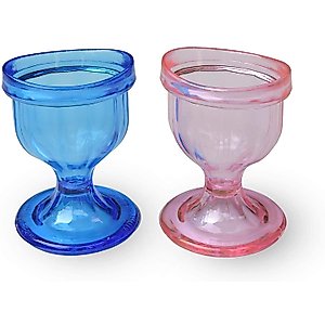 Ancient Impex Set 2 Blue And Pink Colored Eye Wash Cups For Effective Eye Cleansing - Eye Shaped Rim, Snug Fit
