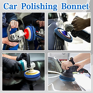 Buffing Bonnets for 9 to 10inch, 12pcs Polishing Bonnets 9-10 inch, Buffer Bonnets kit, Waxers Bonnet Set, Polishing Pads Bonnet, Car Buffer Bonnet, for Most 9 to 10 Inches Orbital Buffer Polisher