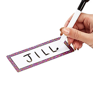 Juvale 36 Pack Magnetic Dry Erase Labels to Write On for Classroom Whiteboard (6 Designs 2x5 in)