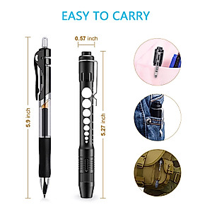 LIGHTFE D12 Zoomable Pen Light, Reusable Medical Pocket Light with Clip, Waterproof and Anti-Drop White Light Penlight Flashlight, Medical Penlight for Nurses, Doctors and Nursing Students