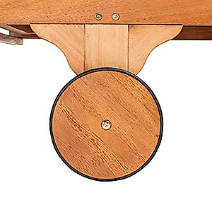 SAFAVIEH Outdoor Collection Newport Natural/ Aqua Cushion Built-in Side Table Adjustable Chaise Lounge Chair