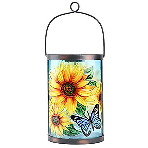 Hanging Solar Lantern Outdoor Waterproof LED Solar Lights Sunflower Decorative Solar Lanterns Tabletop Lamp for Outdoor Patio Garden Yard Decor