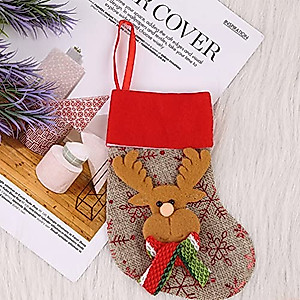 Amosfun Old Men Gifts 12pcs Christmas Stockings Cloth Bag Christmas Hanging Socks Christmas Tree Decorations for Party Kids Teens Stocking Stuffer