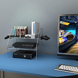 Atlantic Game Depot - Wire Gaming Rack Stores and Organizes All Your Gaming Gear, Made from Durable Heavy Gauge Steel Wire PN45506114