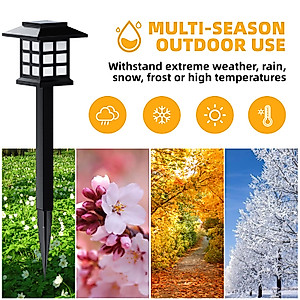 Beassla Solar Garden Outdoor Lights 12 Pack, 12 Hrs Long-Lasting Waterproof Pathway Lights Solar Powered Auto On/Off, Decorative for Landscape Walkway Driveway Patio Yard & Lawn