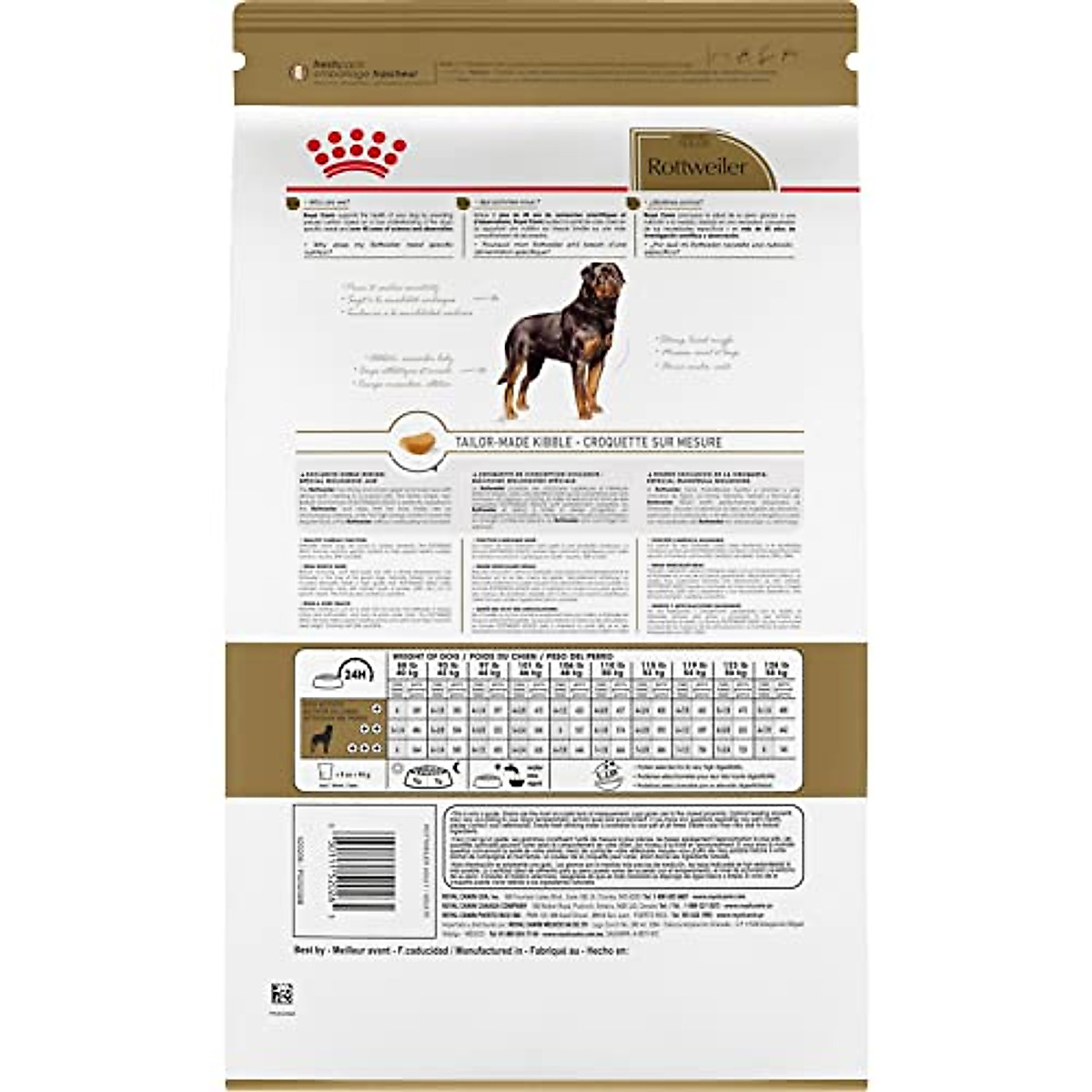 Royal Canin Rottweiler Adult Breed Specific Dry Dog Food, 30 lb bag