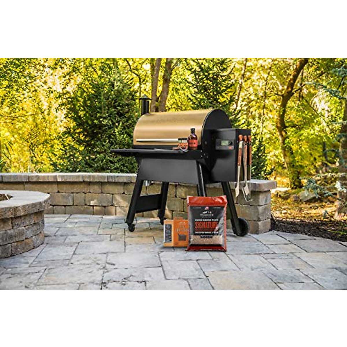 Traeger Grills Pro Series 780 Wood Pellet Grill and Smoker Bundle with Cover and Signature Pellets Featuring Alexa and WiFIRE Smart Home Technology - Bronze