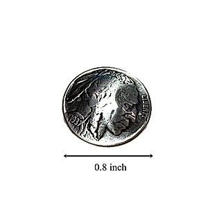 Toxic Jungle 2 Pieces 4/5 inch (21mm) Indian Head Nickel Classic Screw Post Decorative Nickel Concho, Ornament for Leathercraft Saddle/Belt/Saddle Blanket/Hats/Wallet, Antiqued Silver