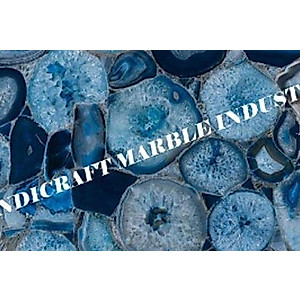 36" x 12" Inch Blue Agate Centre Table Top, Counter Top Blue Agate Stone, Eating Table, Stone Table Top, Piece Of Conversation, Family Heir Loom