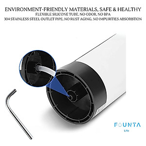 Electric Water Dispenser Pump - Food Grade Pump Pressurized for Easy Dispensing - Battery Powered Water Dispenser Compatible w/ 2-5 Gallon Water Bottles - Ideal for Home/Office/Camping Use