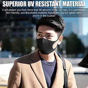 10PCS Black Face Mask Covers with Elastic Ear Loop Cover Full Face Anti-Dust, Unisex, Washable, Breathable, and Reusable (Adults)