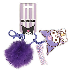 Kuromi Heart Shaped Keychain With Character Charms