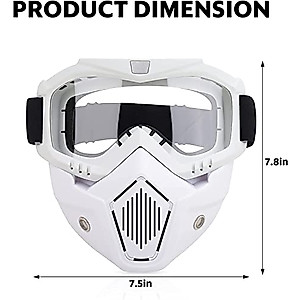 YScare Tactical Mask Compatible with Nerf Rival, Apollo, Zeus, Khaos, Atlas, & Artemis Blasters Rival Airsoft Mask,Black Detachable Masks with Goggles for Shooting Game Cycling Cosplay Party…